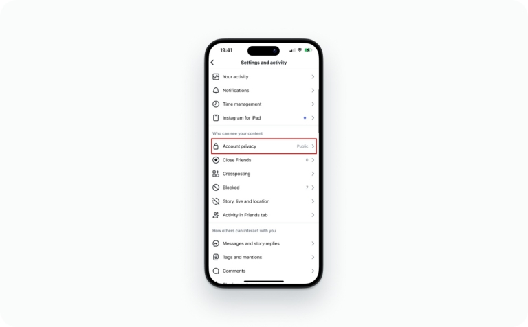How to make Instagram private