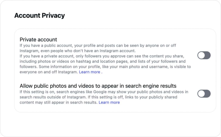 How to make Instagram private